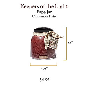 A Cheerful Giver — Cinnamon Twist - 34oz Papa Scented Candle Jar with Lid - Keepers of the Light - 155 Hours of Burn Time, Gift for Women, Red