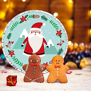 WorldBazaar Christmas Aluminum Food Containers with Lids 36PCS Christmas Disposable Lefover Containers Round Holiday Foil Tins Food Storage Pan Christmas Party Supplies