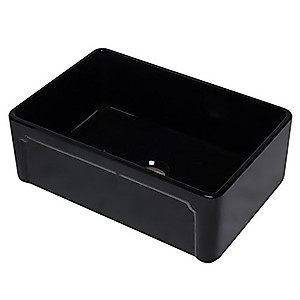 ALFI brand AB5006-PSS AB3020SB-BG Kitchen Sink, Black Gloss