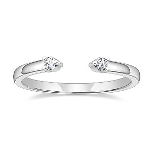 Mameloly Wedding Bands for Women Open Stackable CZ Cubic Zirconia Engagement Rings for Her Size 7
