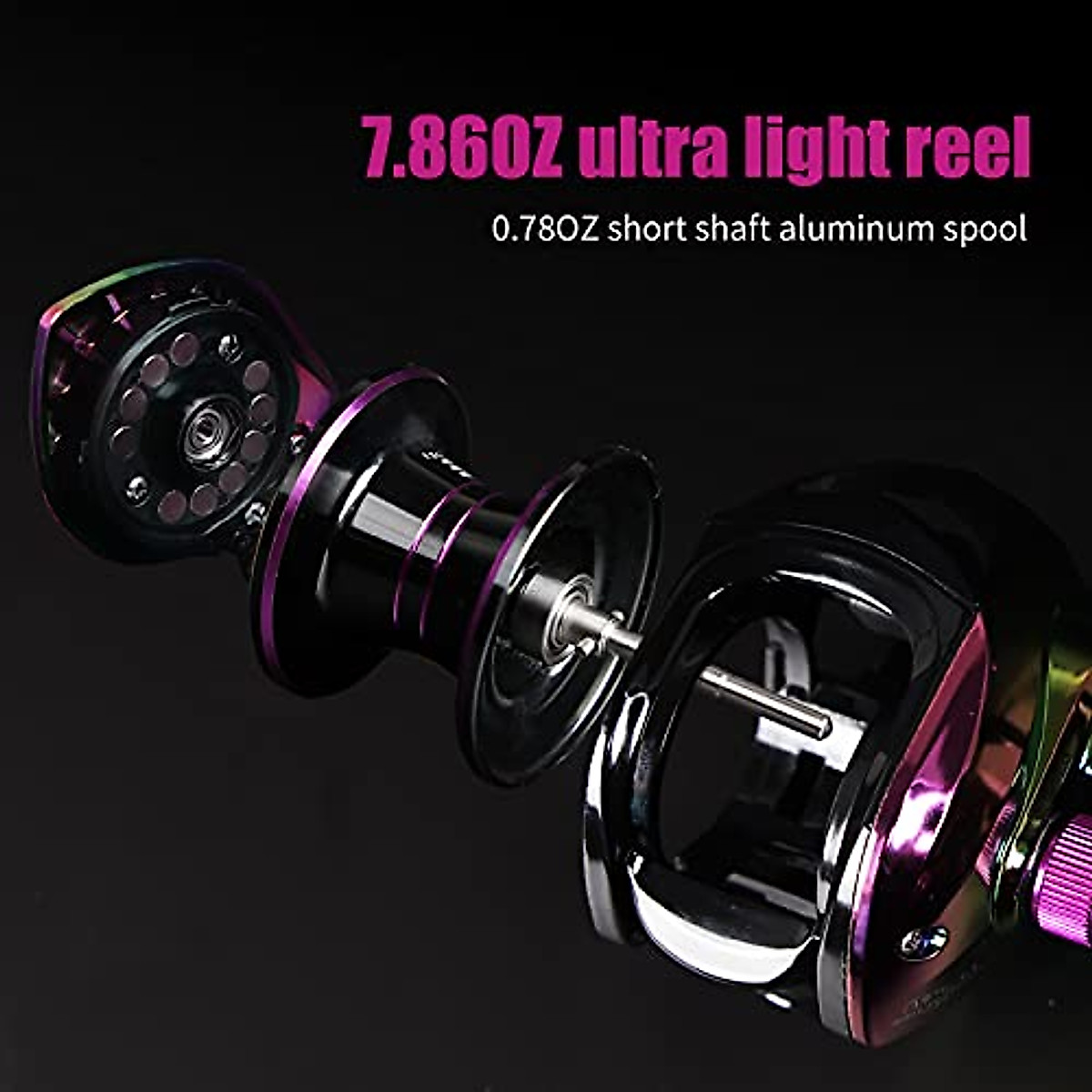 ANGLERDREAM Baitcasting Reel Left Hand 7.2:1 Gear Ratio High Speed Smooth Baitcast Fishing Reel Lightweight Baitcasters 9+1 Shielded Bearings 10 Level Magnetic Brake System Double Handle Casting Reels