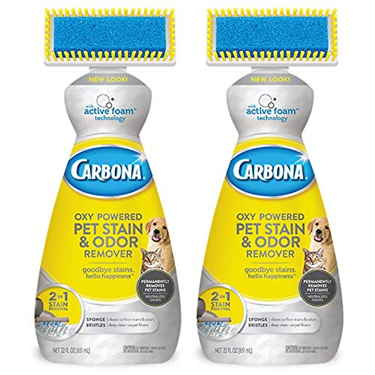 Carbona Oxy-Powered Pet Stain & Odor Remover w/ Active Foam Technology | 22 Fl Oz, 2 Pack