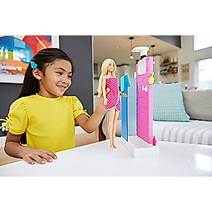 Barbie Doll and Furniture Set, Bathroom with Working Shower and Three Bath Accessories, Gift Set for 3 to 7 Year Olds​​