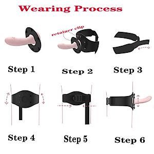 Vilpory Silicone Wearable Dildos Thigh Wear Pants- Strap On Harness Pants Strapless Sex Toys for Men Women Couples Les (L)