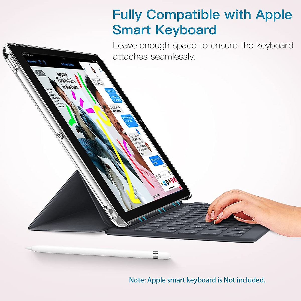 TiMOVO Case for New iPad 9th Generation 2021/8th Gen 2020/7th Gen 2019 (Compatible with Official Smart Cover) - Slim Translucent Frosted Back Shell Hard Case Fit iPad 10.2-inch - Clean Clear