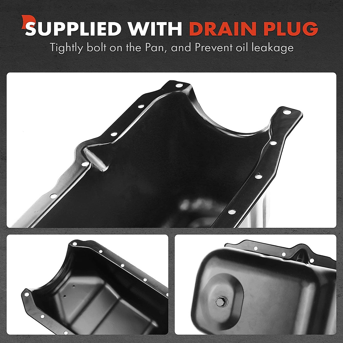 A-Premium Engine Oil Pan Sump with Drain Plug Compatible with Mercruiser OMC Yamaha Marine