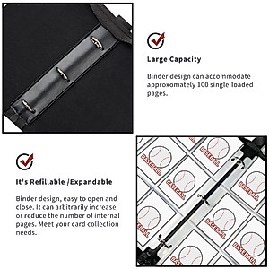 ANNOR Baseball Card Binder, 9-Pocket Trading Card Binder, Fits 720 Cards with 40 Removable Sleeves, 3 Ring Album for Card Collection Storage Christmas Gift for Child