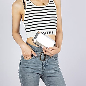 GripIt Mirror Acrylic Bag Box Small Silver Clutch Purses for Women Evening Handbag Crossbody Purses with Chains Party Bag