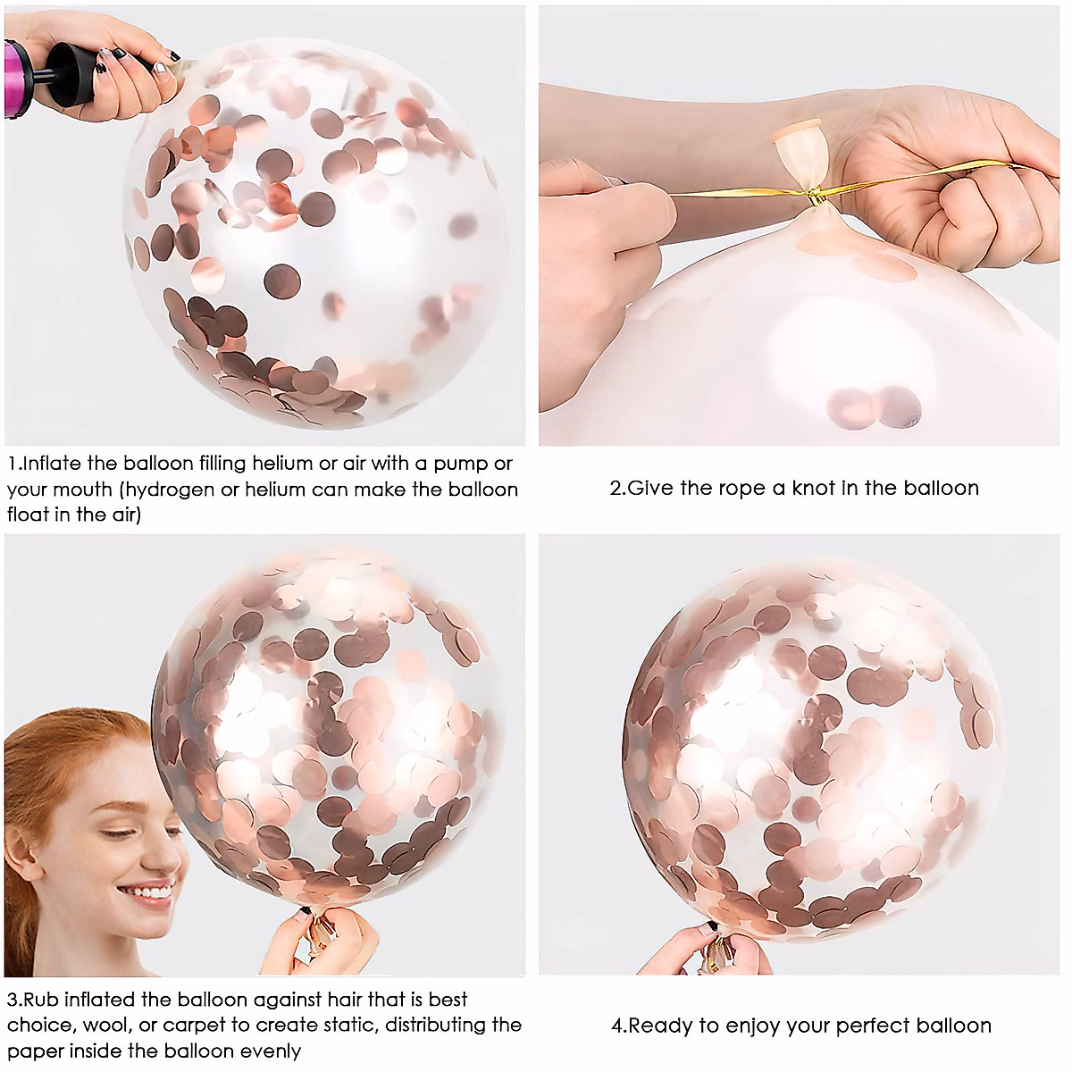 Tropical Luau Birthday Party Balloons, 60 pcs Pink Green Rose Gold Confetti Balloons with Palm Leaves for Tropical Birthday Party Hawaii Luau Summer Party Decoratoins.