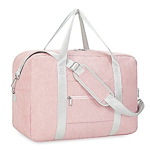For Spirit Airlines Personal Item Bag 18x14x8 Foldable Travel Duffel Bag Tote Carry on Luggage Duffle Overnight for Women and Men 30L(Pink)