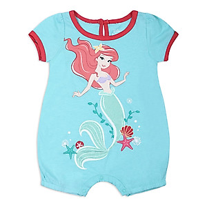 Disney Baby Ariel The Little Mermaid 3 Pack Rompers, Orange, 3-6 Months