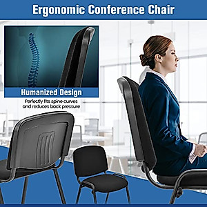 Giantex Set of 5 Conference Chair with Ergonomic Upholstered Seat,Elegant and Stackable Design for Office,Waiting Room, Guest Room, 5 Pieces Reception Executive Chair Set (31.5 H)