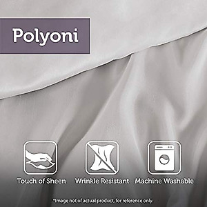 Madison Park Serene Faux Silk Comforter Set - Floral Embroidery Design, All Season Bedding Set, Matching Bed Skirt, Decorative Pillows, Green Queen(90"x90") 7 Piece