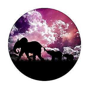 Elephant Moon Purple Color Phone Grip PopSockets PopGrip: Swappable Grip for Phones & Tablets