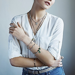 Irish Shamrock Lucky Charm Pave CZ Four Leaf Clover Pendant Necklace For Women For Teen .925 Sterling Silver