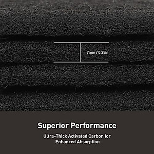 EKO Trash Can Odor Filter Refills for Trash Can and Compost Bin, Activated Charcoal Deodorizer, Strong Charcoal Odor Absorber, Pack of 4 Replacements