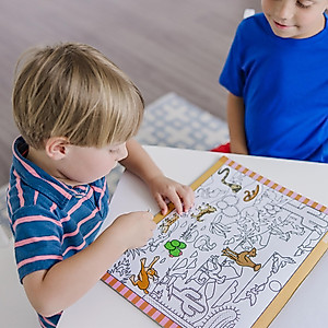 Melissa & Doug Seek and Find Sticker Pad, Animals (300+ Stickers, 14 Scenes to Color) - FSC Certified