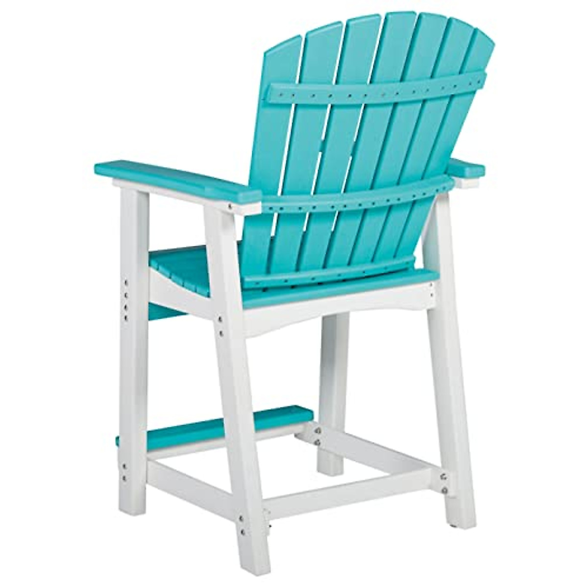 Signature Design by Ashley Outdoor Eisely HDPE Patio Barstool, 2 Count, Turquoise