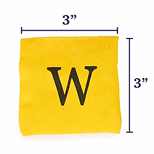 Mini Alphabet Bean Bags - Upper & Lower Case Letter Toy with Carrying Case - 26 Yellow and 26 Blue Baggies - Classroom and Homeschool Supplies - Learn ABCs, Spelling, and Educational Cornhole Game