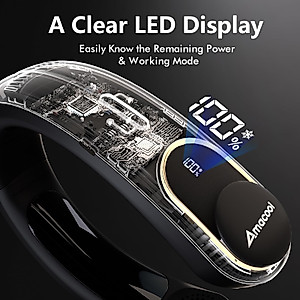 Portable Air Conditioner Neck Fan, 3-Speed Hands Free Bladeless Fan, 5000mAh Rechargeable Battery Personal USB Fan, Long Lasting with LED Screen Cooling Fan for Gift Working Travel Indoors & Outdoors