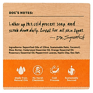 Dr. Squatch All Natural Bar Soap for Men with Zero Grit, 3 Pack, Cedar Citrus