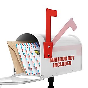 Anley Universal Outgoing Mailbox Flag for Brick, Wood, Metal & Stucco - Rust Resistant Plastic Alert Postal Carrier Raised Signal Flags Replacement Kit - Mounting Fasteners Included (Red, Flag Only)