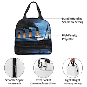 Titanic Lunch Bag for Men Women Tote Insulated Cooler Bags Reusable Lunch Box 8.5x5 Inch for College Work Office Picnic