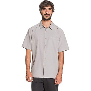 Quiksilver mens Centinela 4 Woven Button Down Shirt, Flint Gray Centinella, Large US