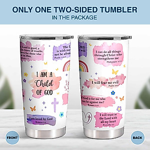 WIPI Christian Tumblers for Women With Sayings, Inspirational Gifts for Women Men Friends Family and Loved Ones, Bible Verse Tumbler 20 Oz, Christian Easter Gifts for Kids and Adult