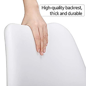 Topeakmart Dining Chairs DSW Chair Shell Armless Chairs with Beech Wood Legs and Soft Padded Mid Century Modern Side Chair Dining Room Living Room Bedroom Kitchen Chairs White, Set of 4