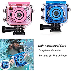 MEENE Children's Camera Mini Digital Camera 2.0 Inch LCD Screen Video Photo Camera Waterproof 1080P Kids Camera Children Birthday Gift (Color : Pink, Size : with 32GB SD Card)
