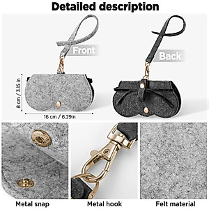 FOREGOER 2pcs Soft Felt Sunglasses Bag, Soft Eyeglass Cases Holder Portable Outdoor Travel Glasses Case Slim Sunglasses Case