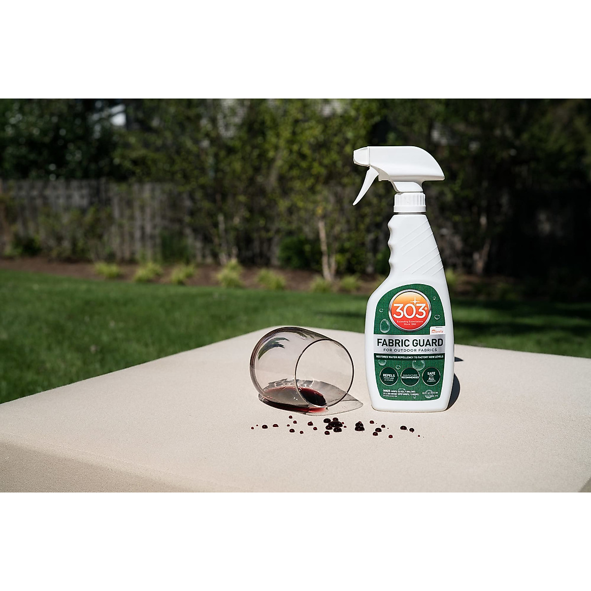303 Fabric Guard - For Outdoor Fabrics - Restores Water Repellent Properties - Repels Moisture & Stains - Manufacturer Recommended - Safe For All Fabrics, 16oz (30605CSR) Packaging May Vary