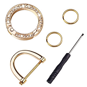 SK CUSTOM Gold Bling Rhinestones keychain Fingerprint Resistant Plating Metal Key Chain Ring