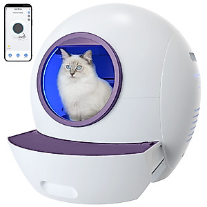 ELS PET Self Cleaning Cat Litter Box, No Scooping Automatic Litter Box with APP Control, Smart Monitor/Safety Protection/Odorless, Extra Large for Multiple Cats