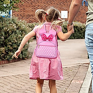 Dksyee Cute Little Girls Backpacks Mini Mouse Backpack Kids Backpack Small Backpack Purses Pink Leather Toddler Backpack Best Travel Bag Crossbody Purse Baby Backpack Preschool Backpack