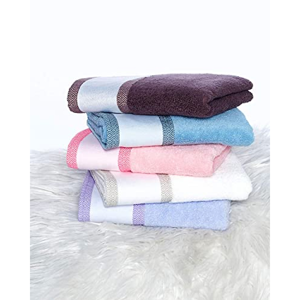 COLORCOMMALL Personalized Custom Hand Towel – 2 Pack 16x32 inch Premium Luxury Cotton Eco-Friendly Oeko-Tex Certified Bathroom Bath Soft Border Customized Mother's Day Design Text Name Picture Gift Meomorial