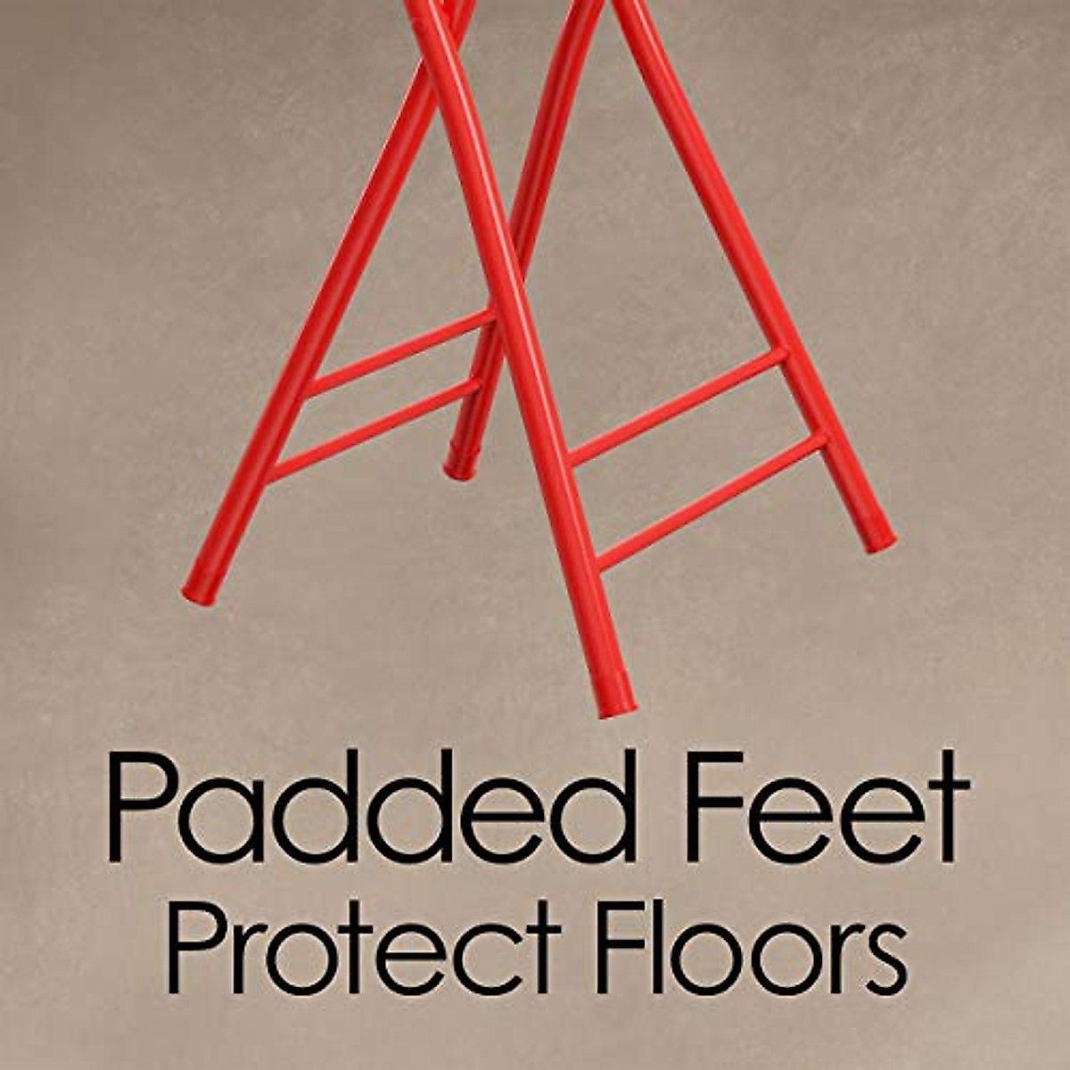 24-Inch Counter Height Bar Stool – Backless Folding Chair with 300lb Capacity for Kitchen, Recreation Room, or Game Room by Trademark Home (Red) Set of 1