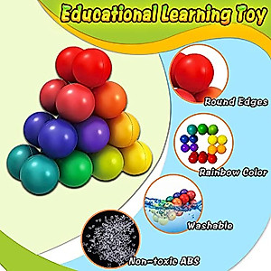 Dr.Kbder Sensory Fidget Toys for Kids Toddler, Autism Rainbow Fidget Ball Autistic Gift Quiet Cool ADHD Desk Toys, Airplane Travel Toys Stocking Stuffers for Girls Boy 1-12 Year Old Age, Non-Magnetic