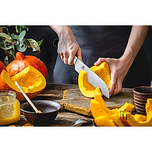 Brooklyn Knife Co. Santoku Knife - Japanese Seigaiha Series - Etched High Carbon Steel 7-Inch