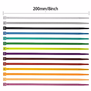 XINGO 100PCS Cable Zip Ties Heavy Duty, Premium Nylon Plastic Wire Ties with 50 Pounds Tensile Strength, Self-Locking Black Nylon Zip Ties for Indoor and Outdoor (8 inch, Blue)