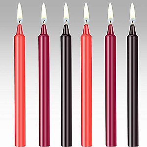 BBTO Low Temperature Candles Valentine's Day Candles Wax Dripping Candles Romantic Candles Long Thin Candles Love Candles for Couples Lovers (6 Pieces)