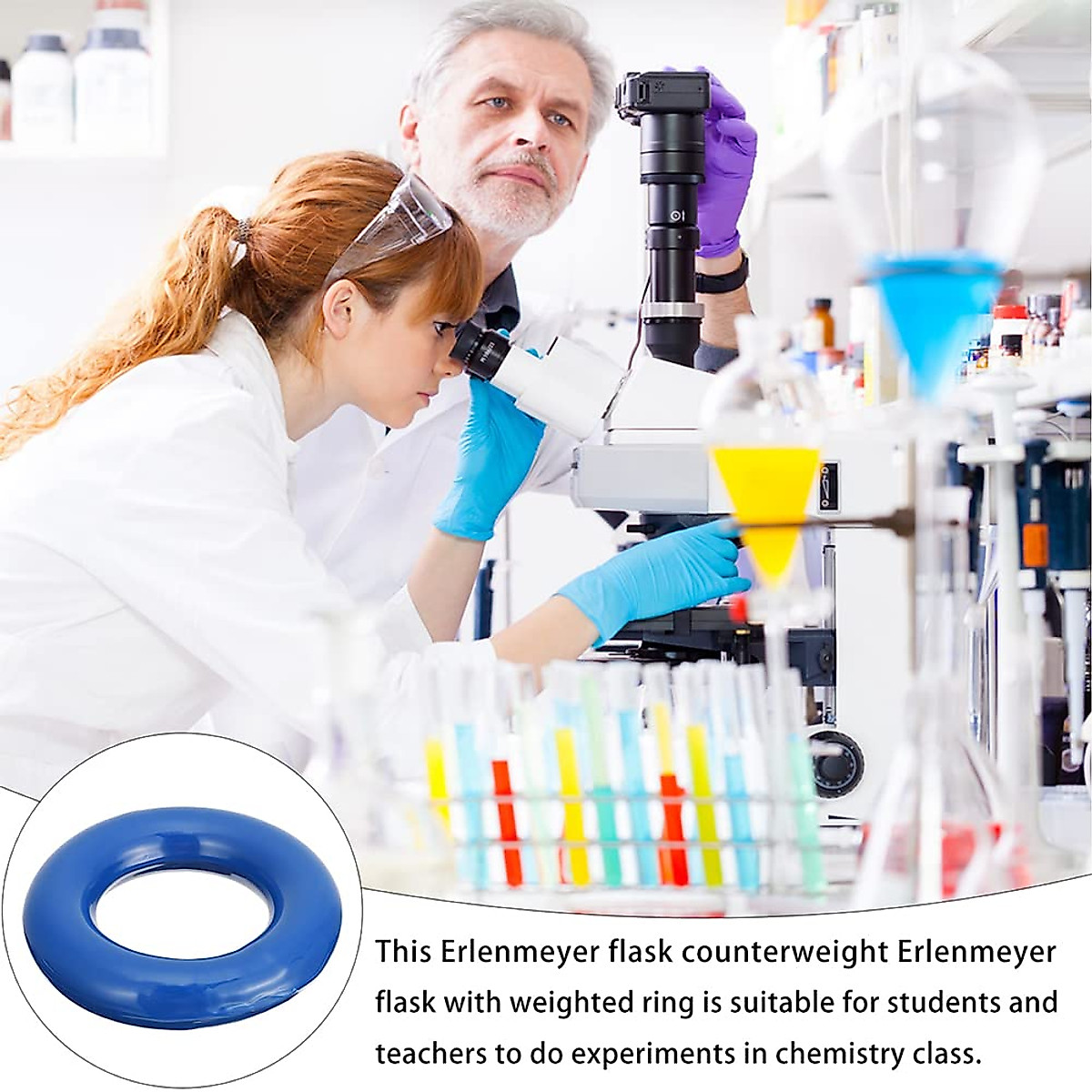 1pc Erlenmeyer Flask Ring Weight Round Rings Tool Experiment Flasks Weight Rings Laboratory Science and Safety