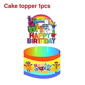 number birthday party supplies balloon cake topper blocks plates fork spoon birthday decoration for kids