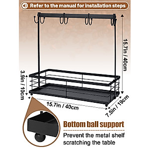 Biggun Coffee Mug Holder with Removable Hooks - Metal 8 Mugs Coffee Cup Holder Storage Organizer for Counter, Large Mug Display Rack Stand for Coffee Bar Kitchen Countertop