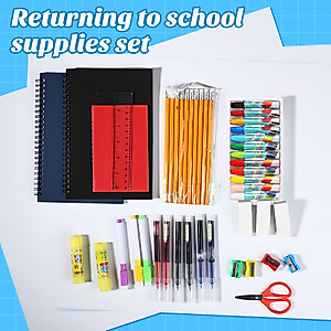 Colarr 17 Inch School Backpacks Supplies Kit Back to School Supplies Bundle 12 Pack Backpacks Bulk and 360 Pieces School Supply for School Student Donation Activity