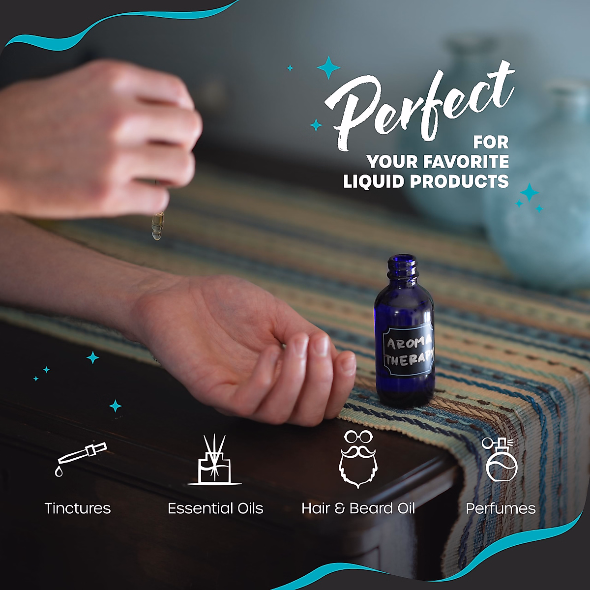 Nevlers 48PK Cobalt Blue 1 Oz Glass Dropper Bottle | No-Leak 30ml Dropper Bottles |Versatile Small Dark Bottles with Dropper for Oils, Tincture Bottles with Dropper, Empty Eye Dropper Bottle & More