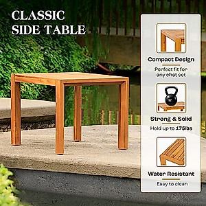 IDZO Natural 3-Piece Patio Bistro Sets with Foldable 400lbs Weight Endurance Chairs, a 220lbs Shelf Table, Made from FSC-Certified Acacia Wood, Featuring Washable Cushions and an Ergonomic Design