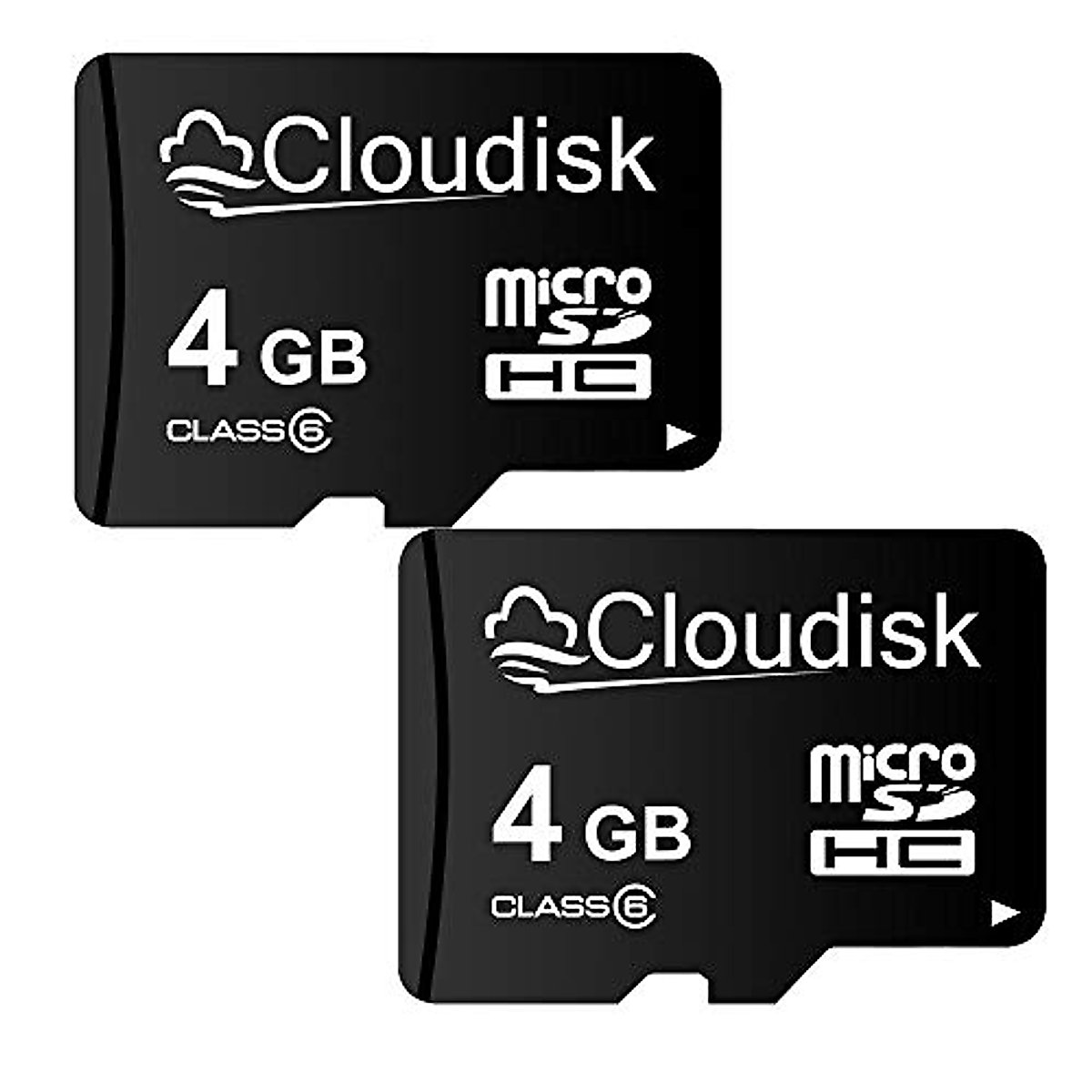 Cloudisk 2Pack 4GB Micro SD Card MicroSD Memory Card Class 6 with SD Adapter (2Pack 4 GB)