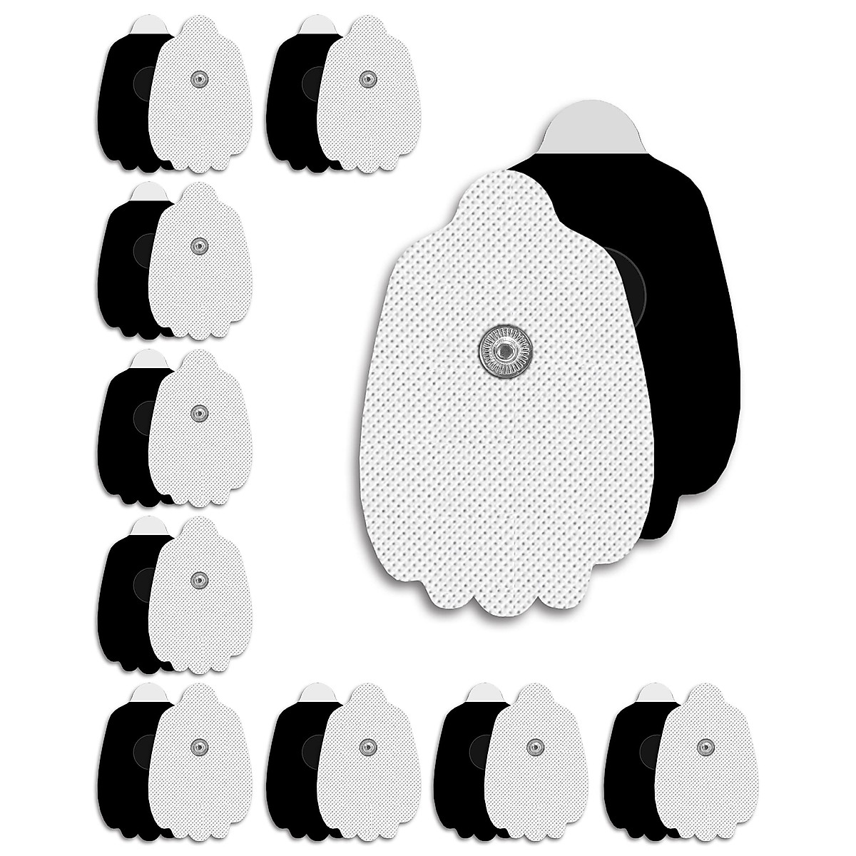 20-Pack TENS Unit Replacement Pads, Long-Lasting Snap Electrodes for 50 Times of Use per Pad, Latex-Free TENS Pads Set Compatible with TENS EMS Devices Using 3.5mm Button Lead Wires